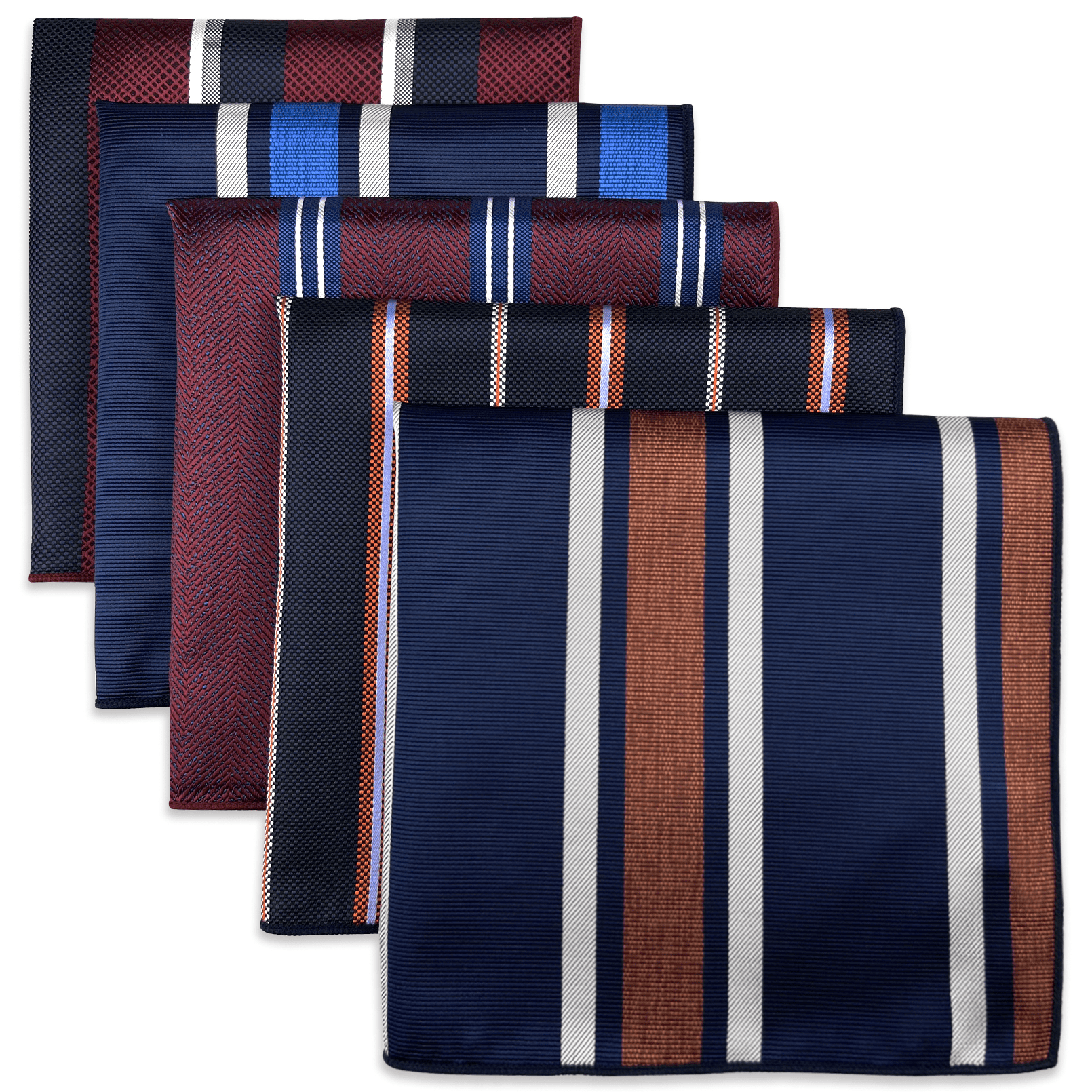 5 Pieces Assorted Mens Silk Pocket Square Handkerchiefs Set Lot 105 ...