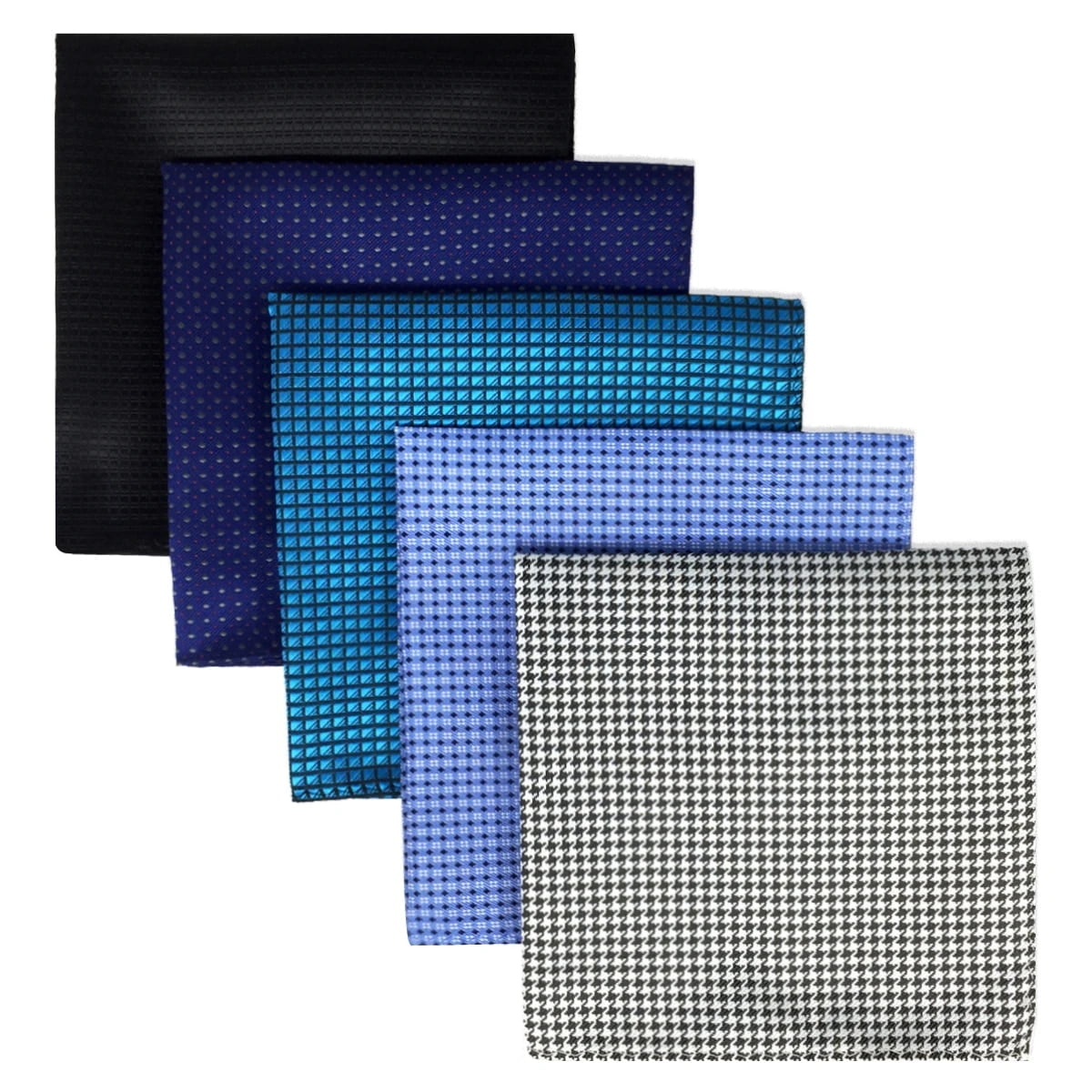 5 Pieces Assorted Mens Silk Pocket Square Handkerchiefs Set Lot 19 ...