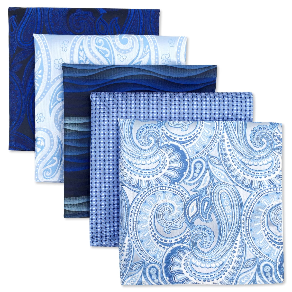 5 Pieces Assorted Mens Silk Pocket Square Handkerchiefs Set Lot 30 ...