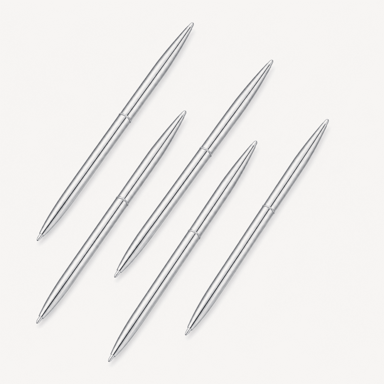 5 Pieces Ballpoint Pen Set, Black Ink Slim Lightweight Smooth Writing ...