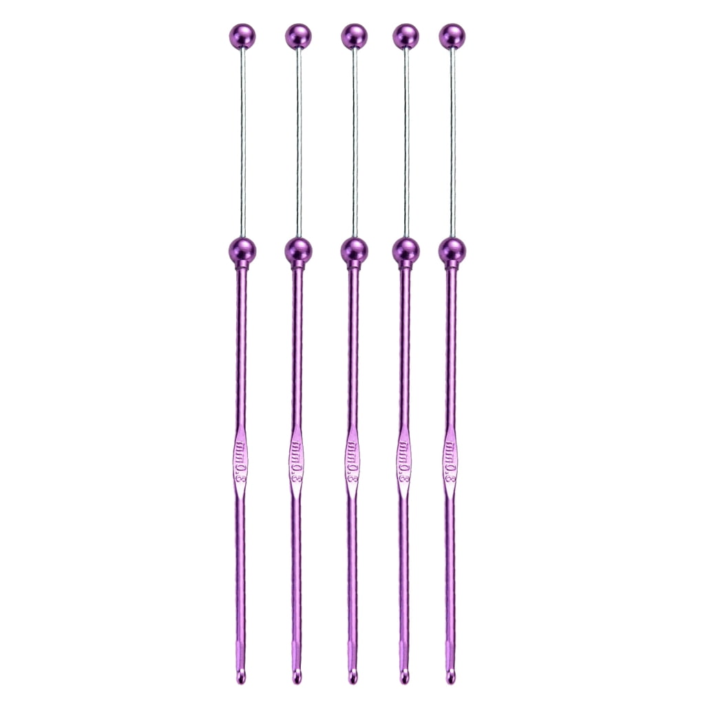 5 Pieces Beads Crochet Hook Set Handmade Metal Knitting Needle ...