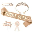 5 Pieces Birthday Accessories, Include Birthday Queen Sash,Tiara ...
