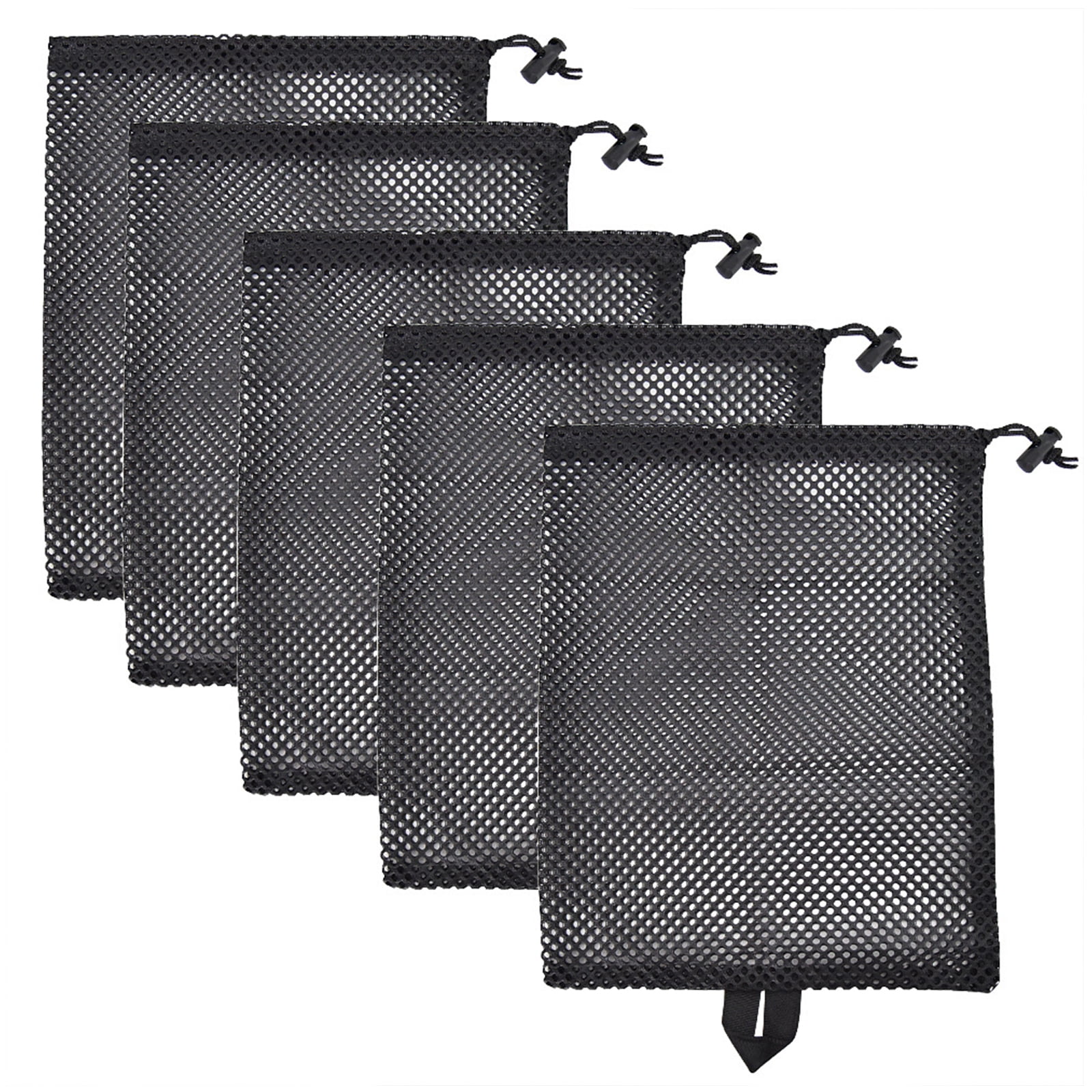 5 Pieces Black Mesh Storage Bag, Shopping Bag, Screen Bag with Movable ...