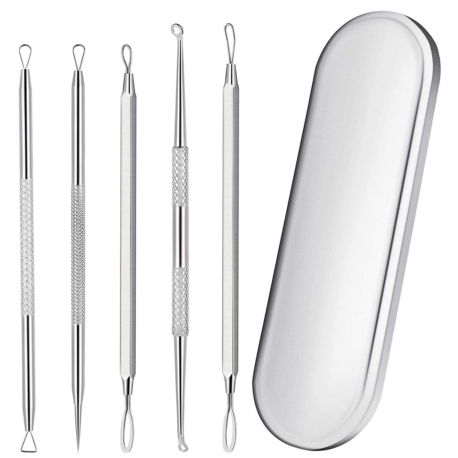 5 Pieces Blackhead Remover Pimple Popper Tools Kit Stainless Steel ...