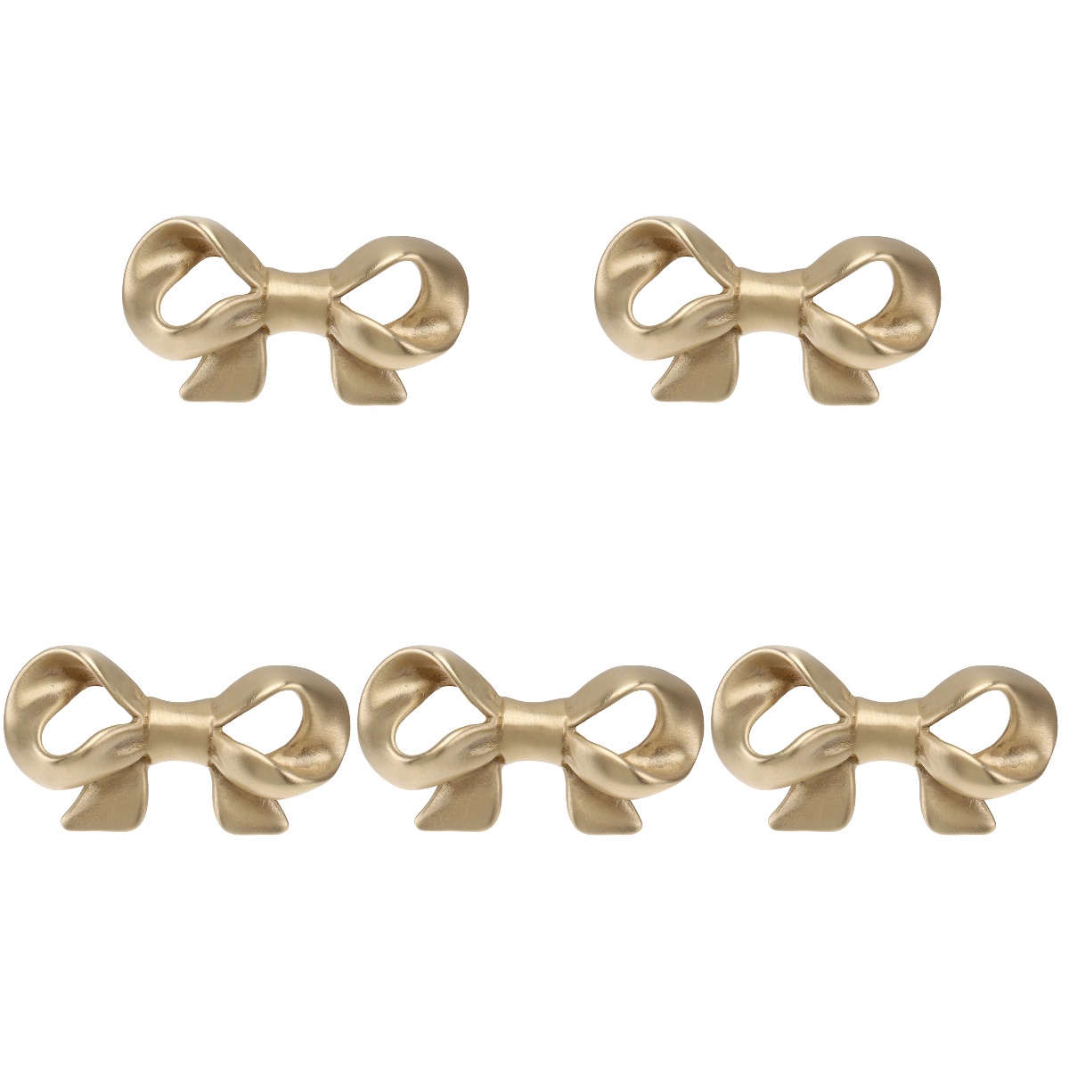 5 Pieces Bow Handle Dresser for Closet Door Knob Metal Drawer Pulls ...