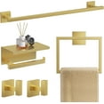 5-Pieces Brushed Gold Bathroom Hardware Accessories Set 23.6" SUS304 ...