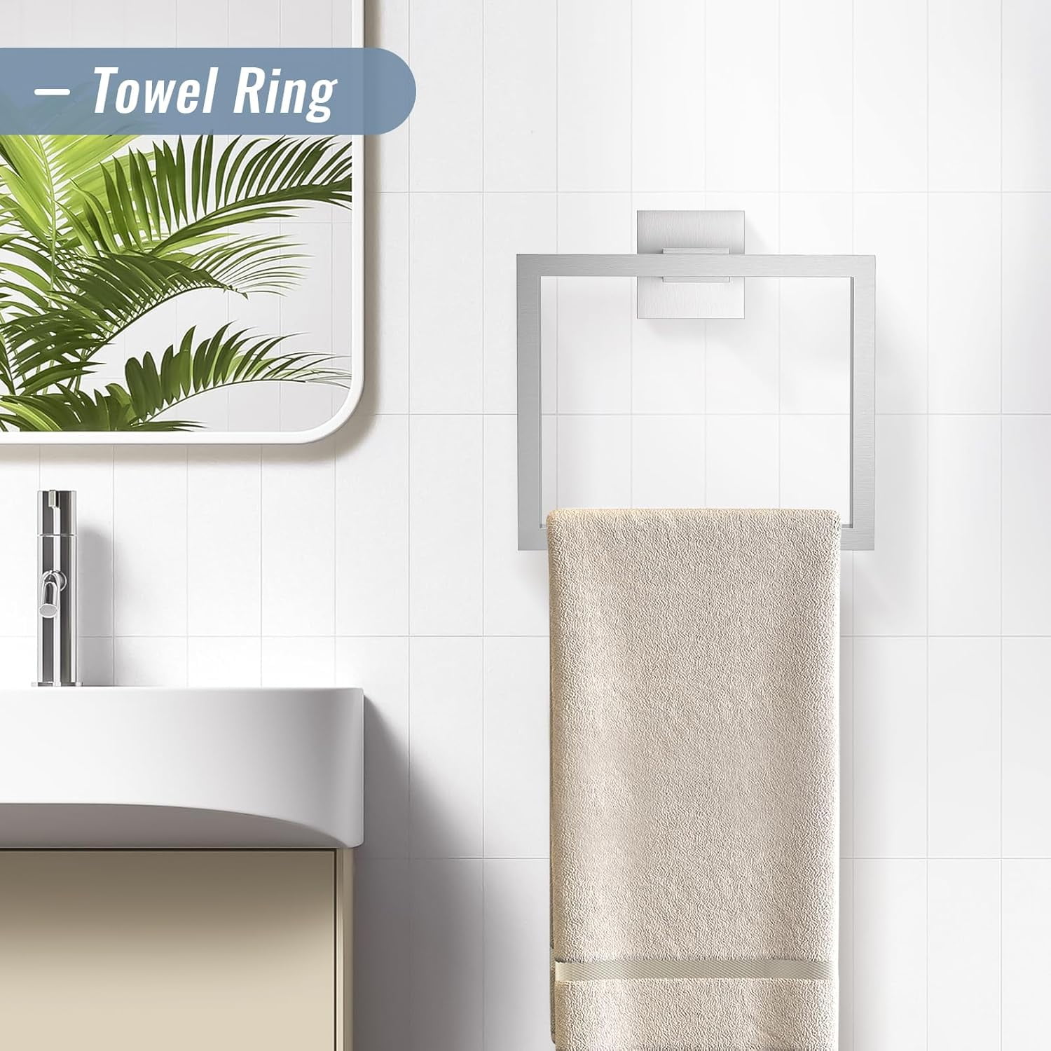 5 Pieces Brushed Nickel Bathroom Accessorie Set 23.6 Inch Towel Bar Set ...