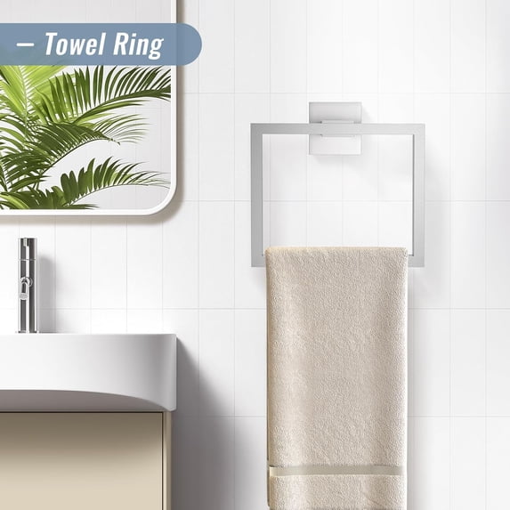 5 Pieces Brushed Nickel Bathroom Accessorie Set 23.6 Inch Towel Bar Set ...