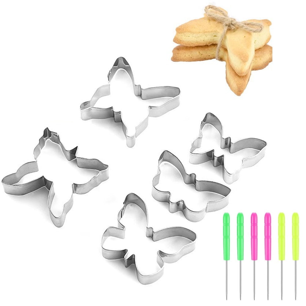 5 Pieces Butterfly Cookie Cutter Set Stainless Steel Metal Biscuit ...