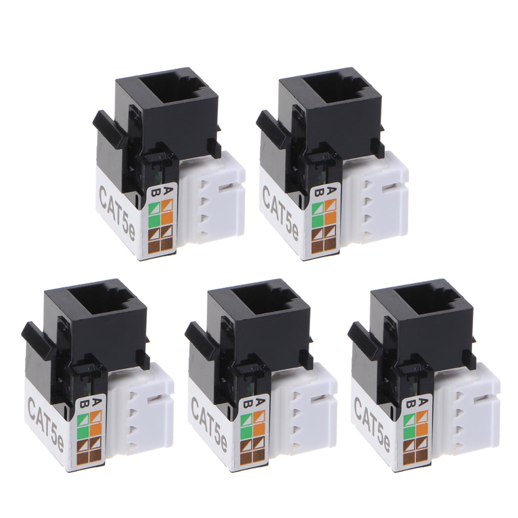 5 Pieces CAT5E RJ45 Keystone Jacks Slim Profile, Ethernet Wall Jack ...