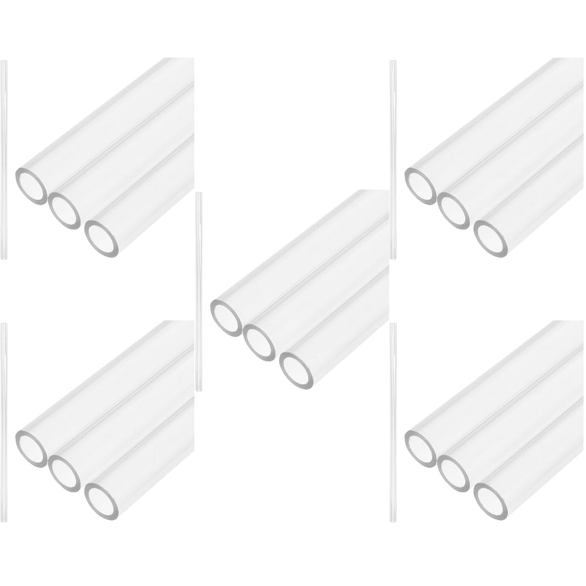 5 Pieces CPU Cooler Hose Computer Water Cooling Hard Tube Transparent ...