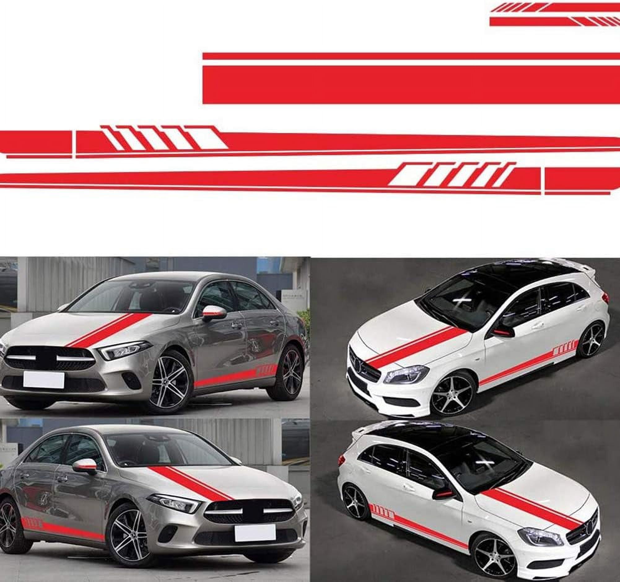 5 Pieces Car Sticker, Vinyl Body Hood Decal Racing Stripe Decals for ...