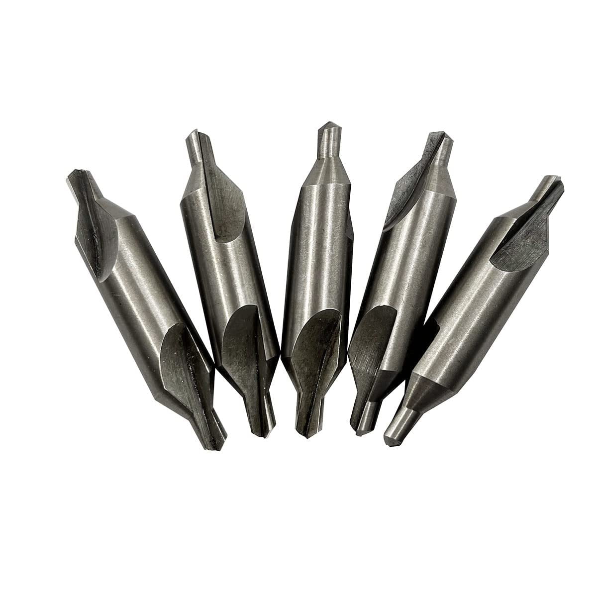 5 Pieces Center Drill Bits Set，High Speed Steel 60-Degree Angle Center ...