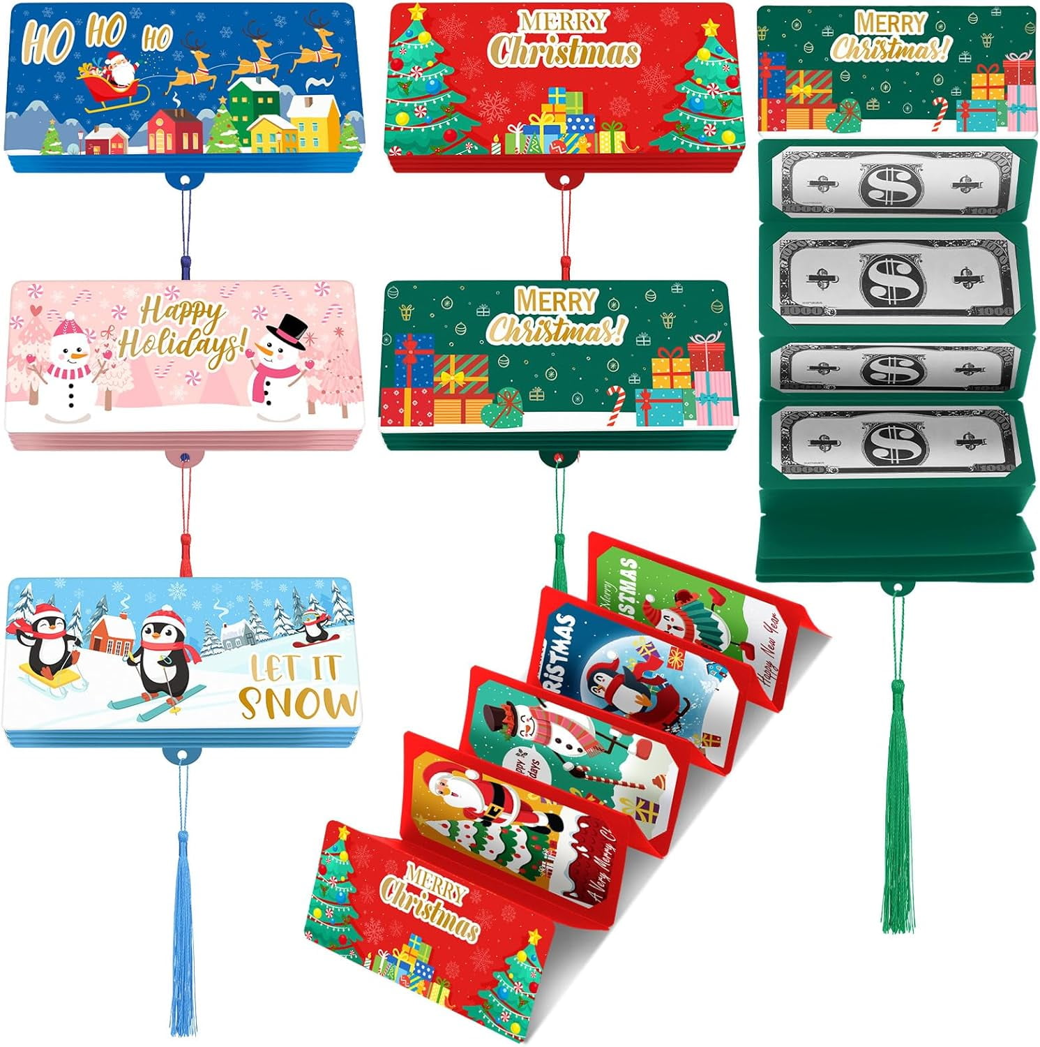 5 Pieces Christmas Money Holder Christmas Surprise Money Card Holder ...
