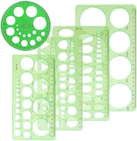 5 Pieces Circle Template - Plastic Circle and Oval Measuring Templates ...