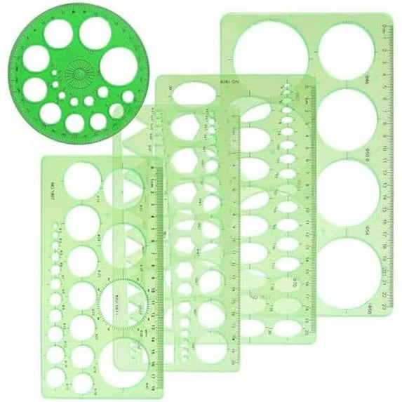 5 Pieces Circle Template - Plastic Circle and Oval Measuring Templates ...