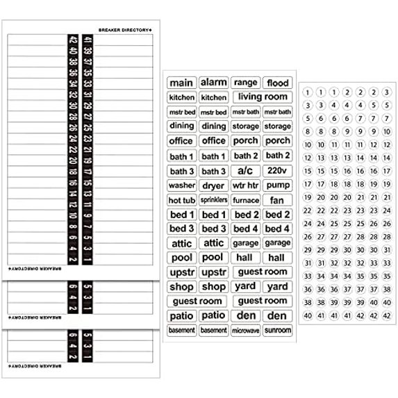 5 Pieces Circuit Breaker Box Labels Waterproof Fuse Box Circuit Breaker ...