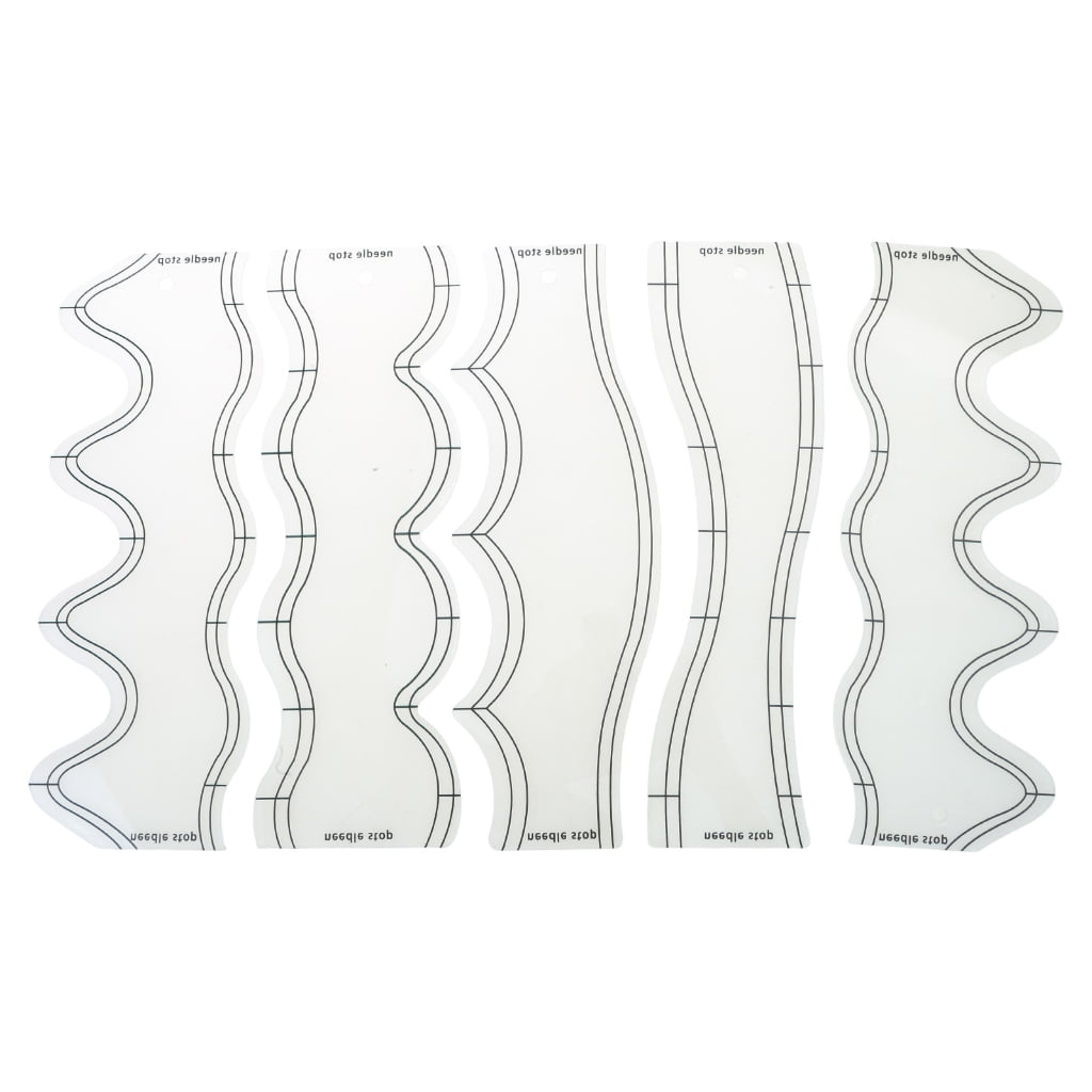 5 Pieces Clear Wave Edges Ruler Acrylic Quilting Stencils Quilting ...