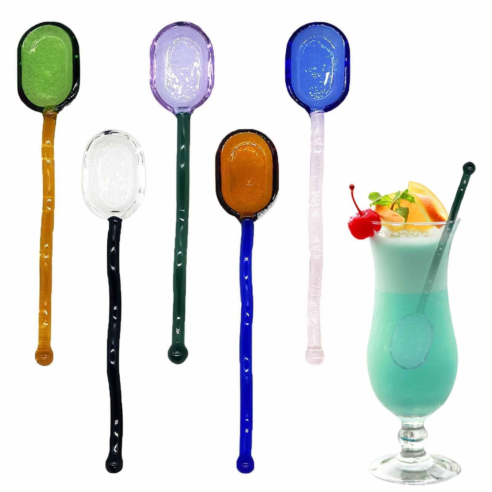 5 Pieces Coffee Spoons, Glass Coffee Stirring Spoon, Espresso Stirring ...