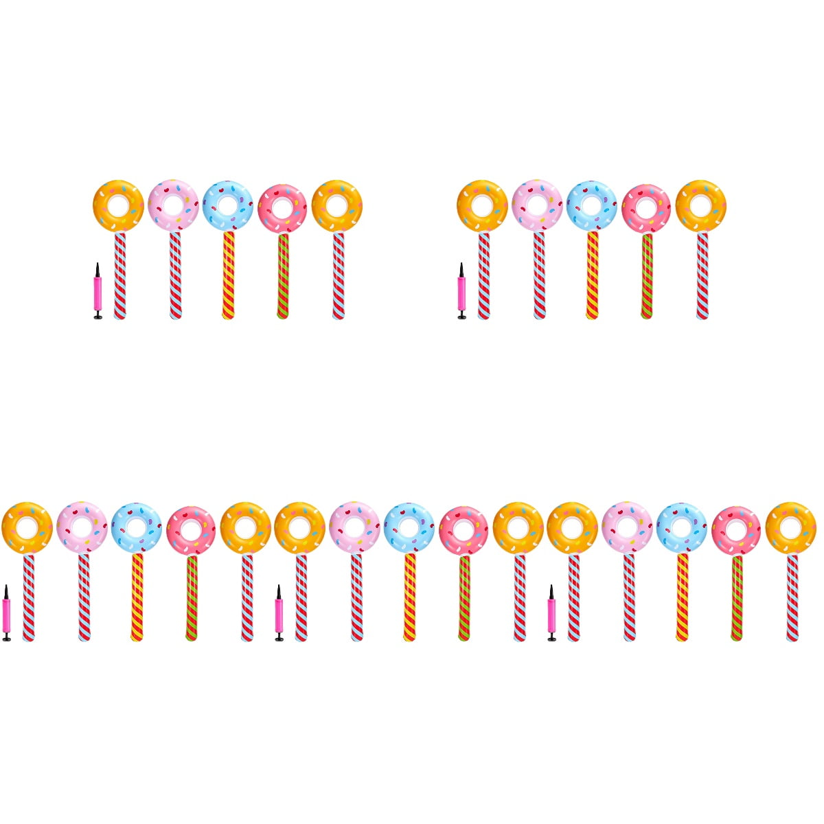 5 Pieces Colorful Inflatable Cheerleading Sticks Pool Party - Walmart.com