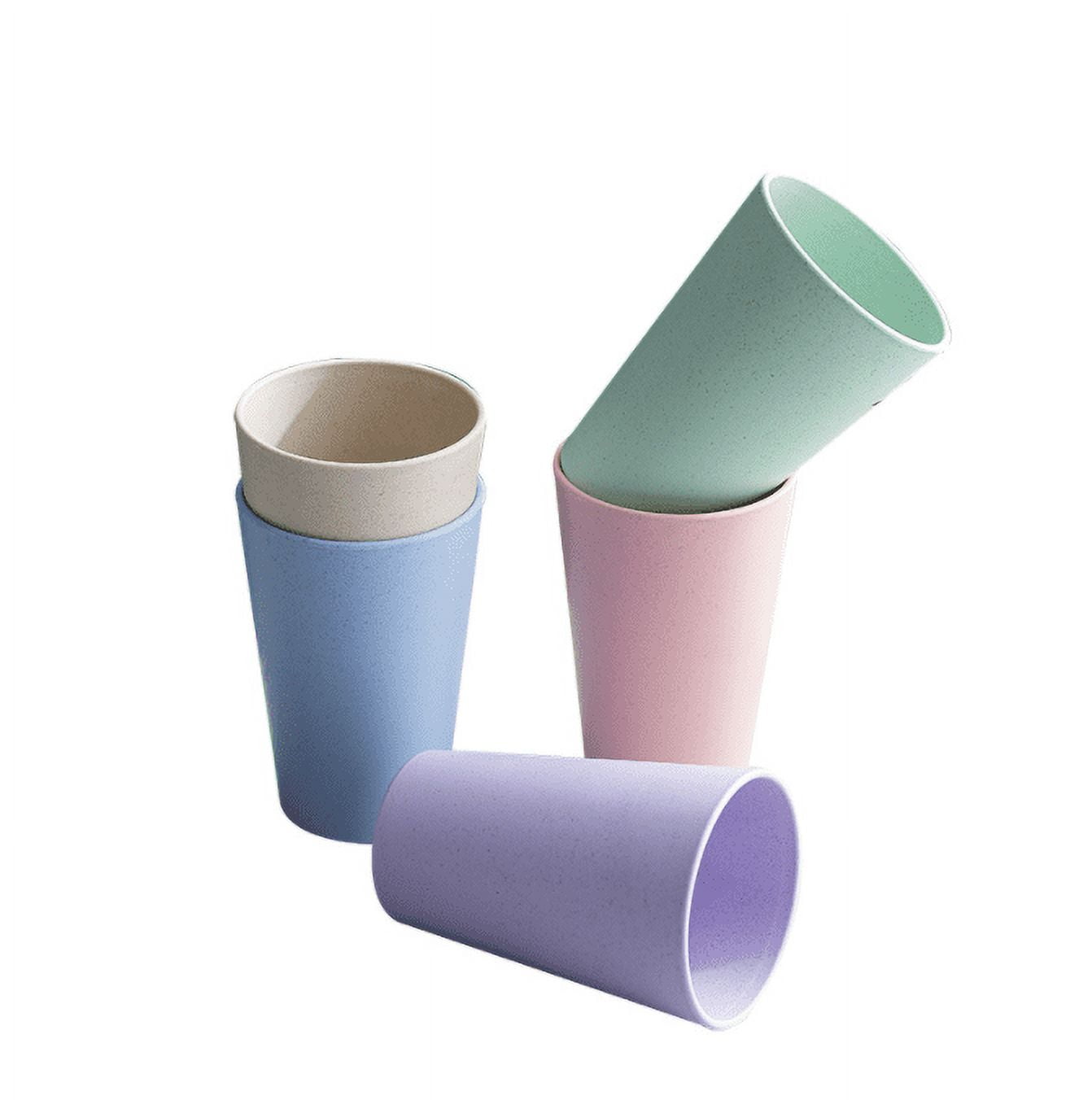 5 Pieces Colorful Wheat Drinking Cups Unbreakable Reusable Drinking Cup ...