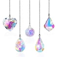 5 Pieces Crystal Ceiling Fan Pull Chain, Rainbow Maker Fan Pulls ...