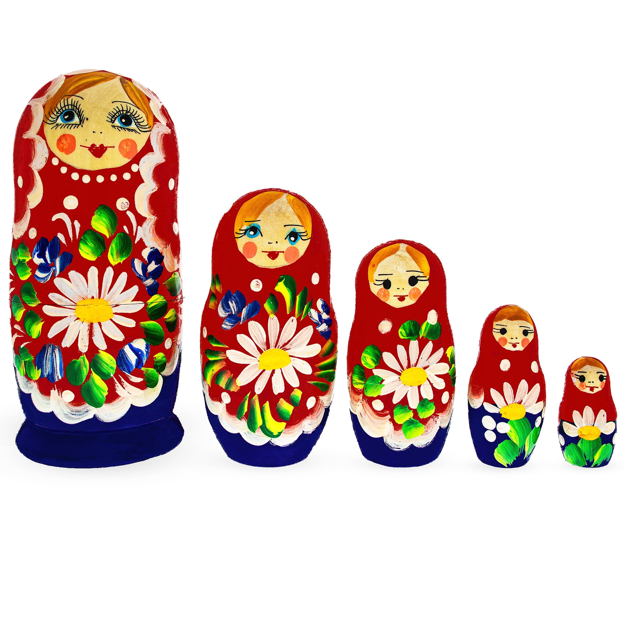 5 Pieces Daisy Multicolor Miniature Wooden Nesting Dolls - Walmart.com