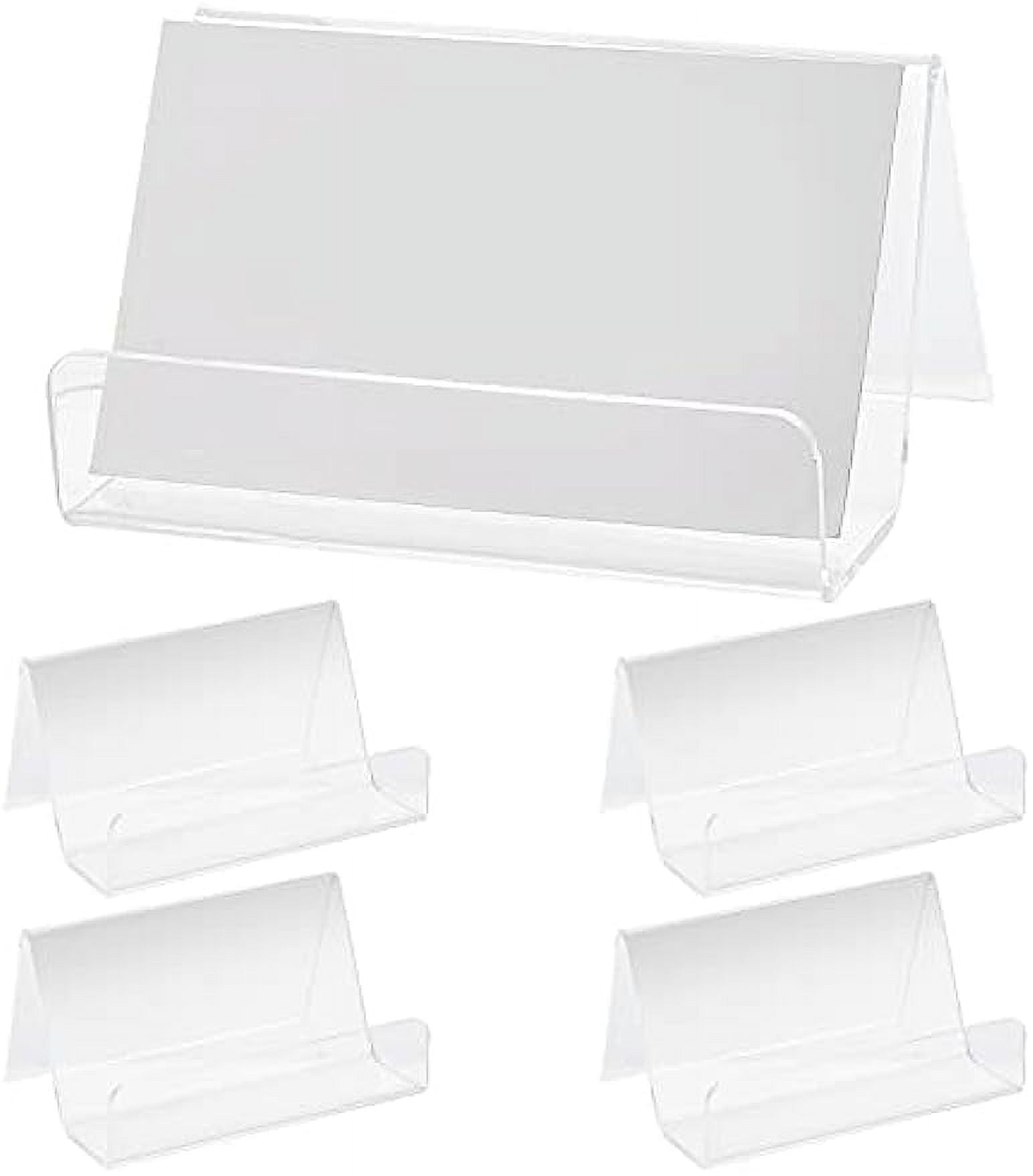 5 Pieces Desktop Plastic Name Card Organizer Clear Business Card ...