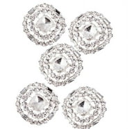 4 Pieces Flower Alloy Rhinestone Buttons DIY Sewing Bling Brooches ...