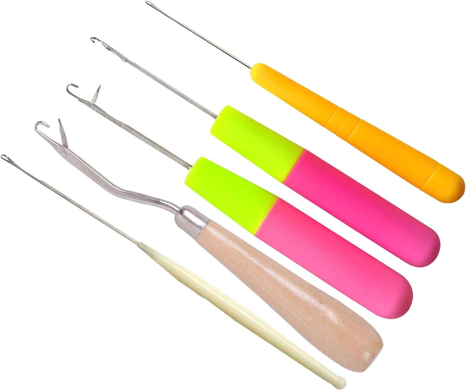 5 Pieces Different Size Bent Latch Hook Crochet Needle Set Tool ...