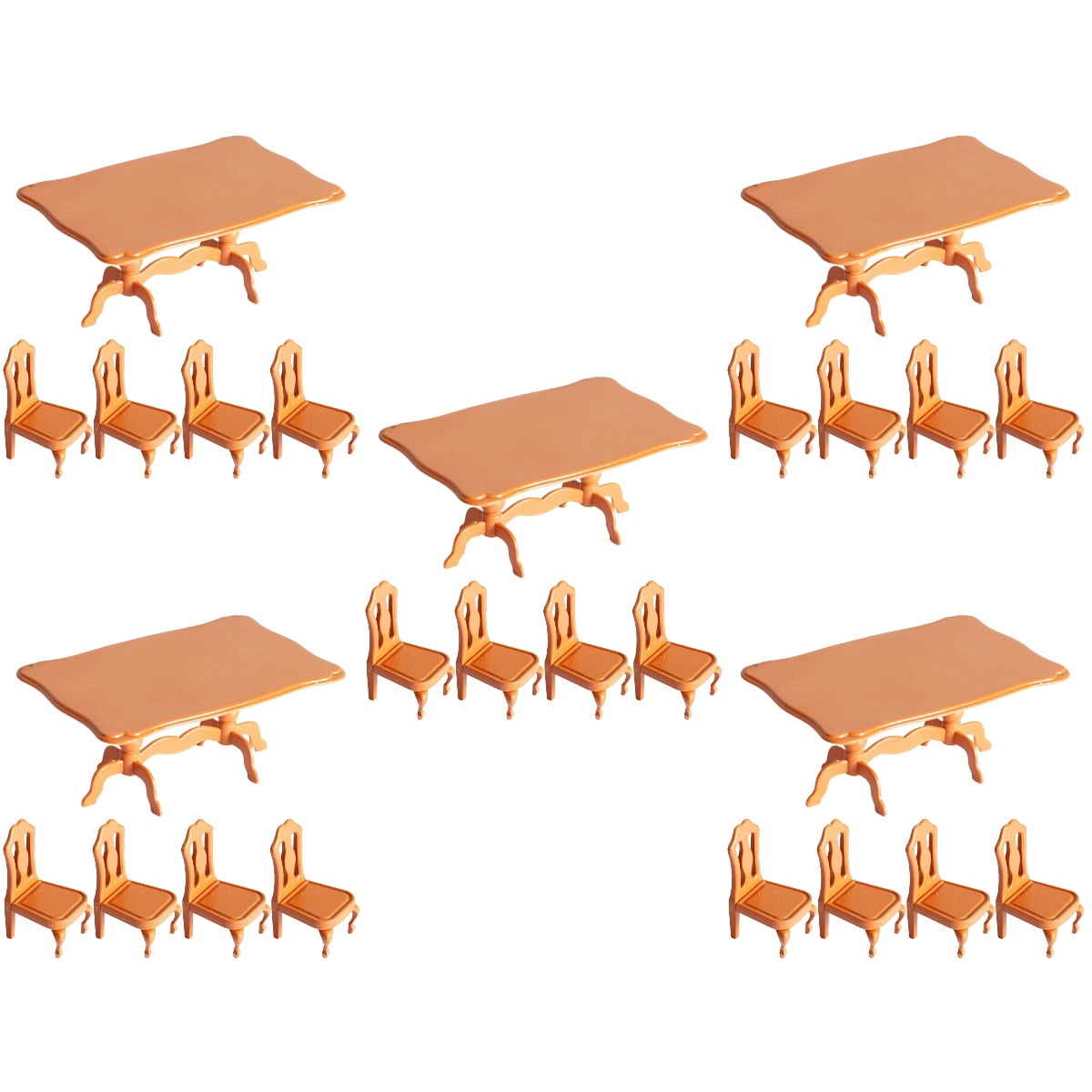5 Pieces Doll Table and Chairs House Furniture Mini Model Miniature ...