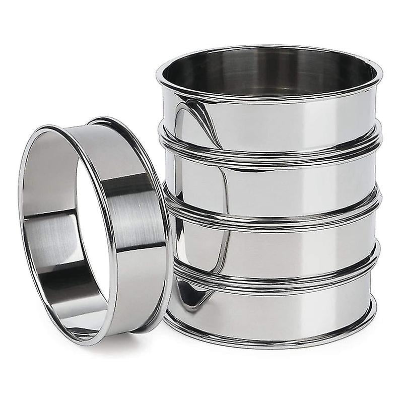 5 Pieces Double Rolled Tart Rings - Round Muffin Rings, Crumpet Rings ...