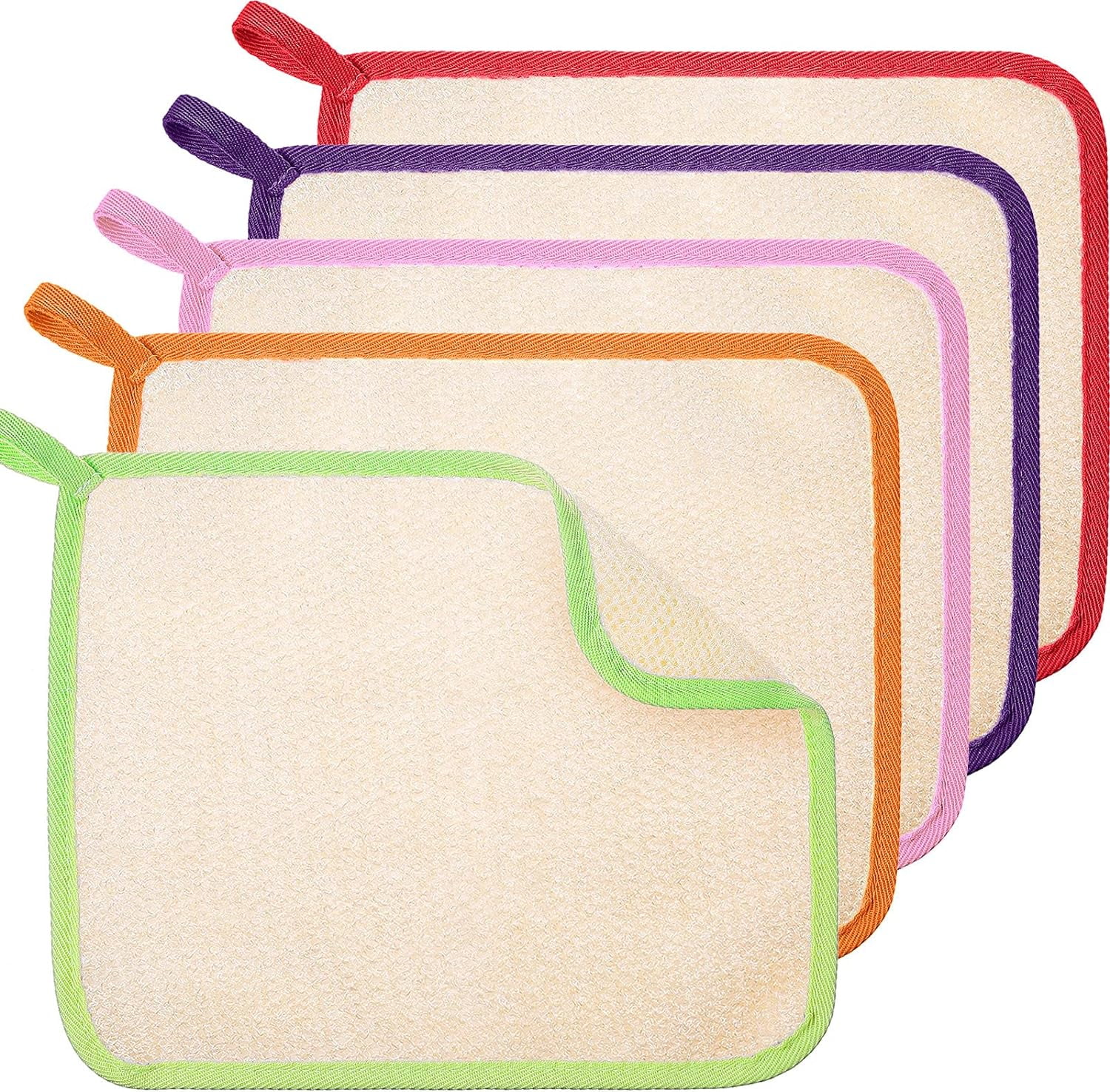 5 Pieces Exfoliating Face and Body Wash Cloths Towel Weave Bath Cloth ...