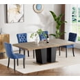 5 Pieces Extendable Dining Table Set for 4, 63"-79" Rectangle Dining ...