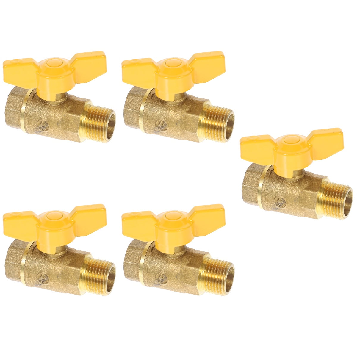 5 Pieces Faucet Hose Shut off Valve Brass Ball Switch Residential Shut ...