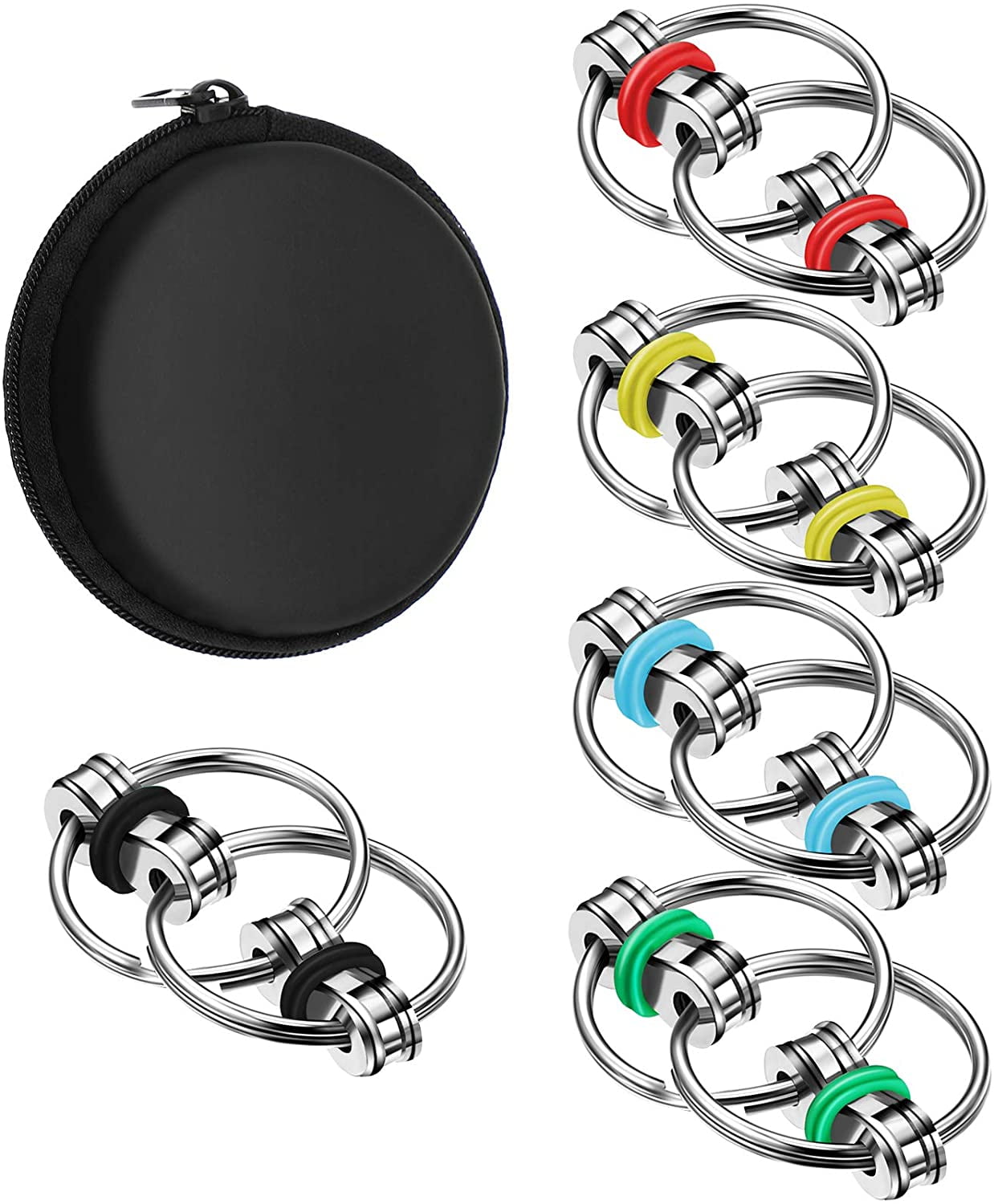 5 Pieces Fidgets Chain Fidget Toy with Storage Bag, Stress Relief Chain ...