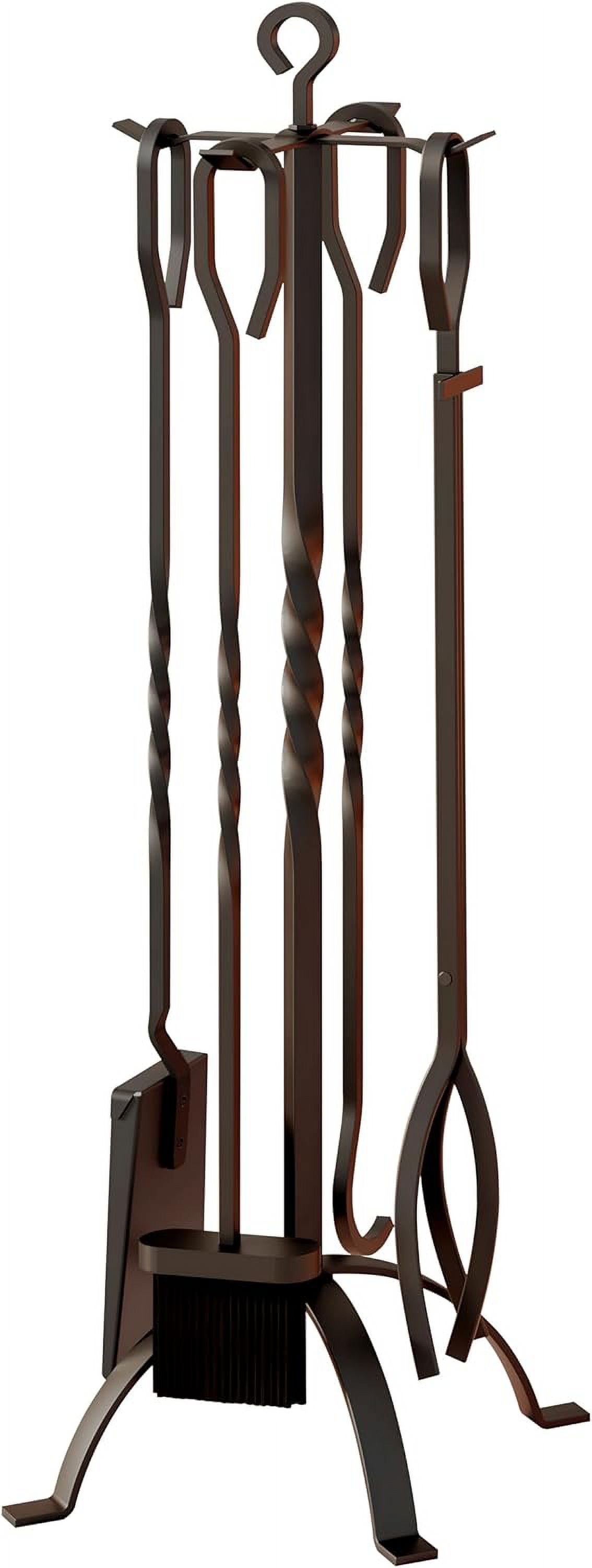 5 Pieces Fireplace Tools Sets Fireplace Accessories Tools Holder with ...