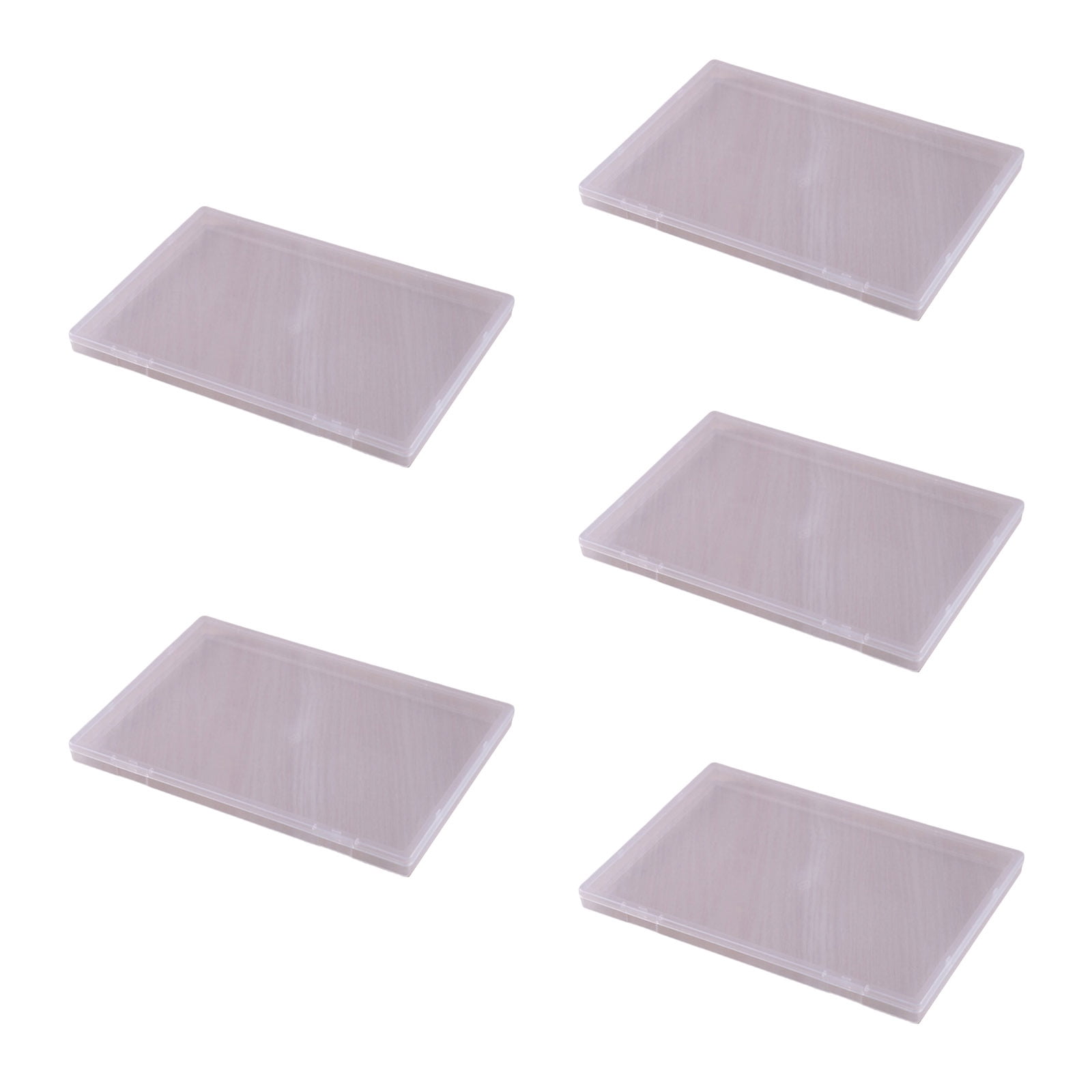 5 Pieces Flat Clear Plastic Storage Cases for Tools Letter and Papers ...
