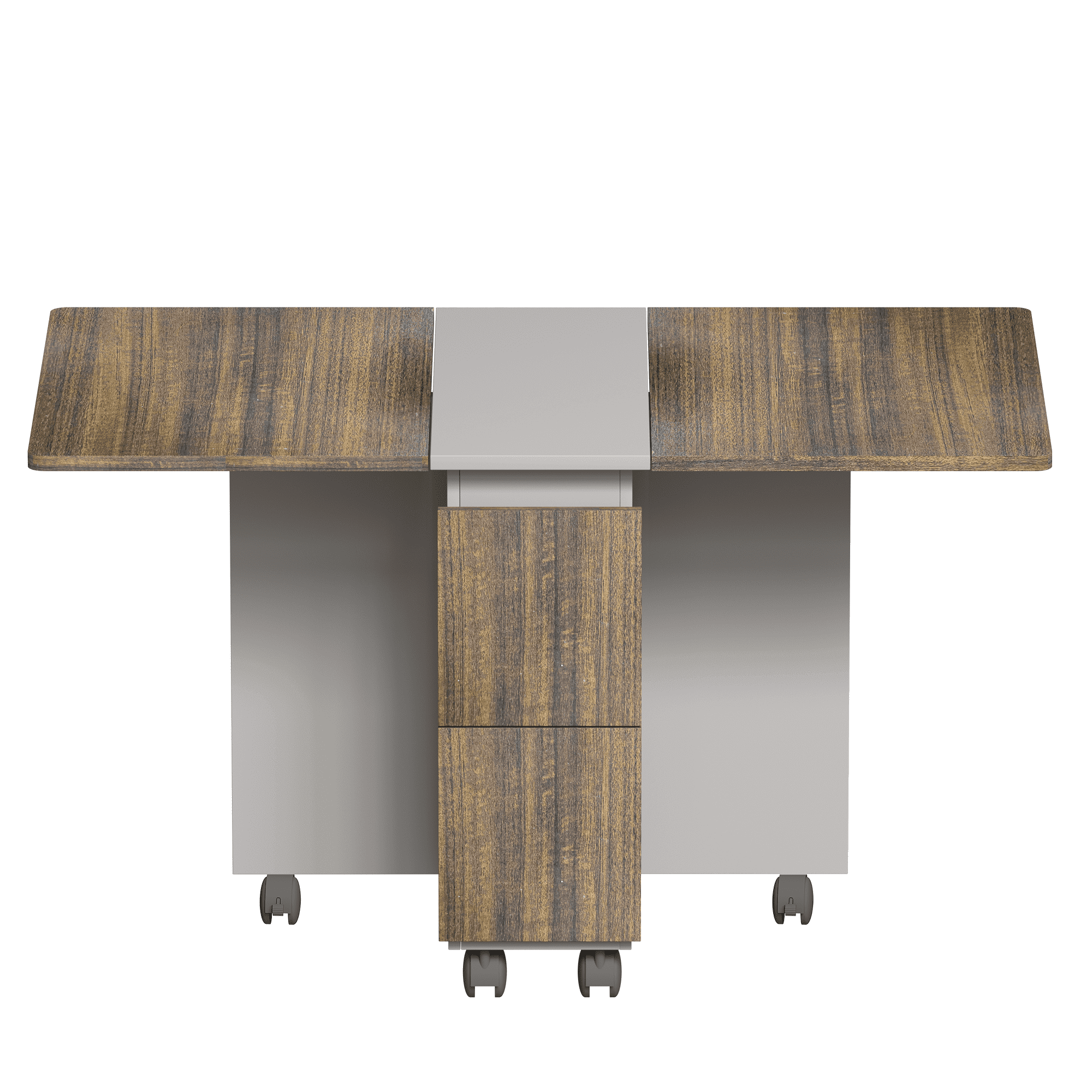 5 Pieces Folding Extendable Dining Table Set with 4 Chairs for 4 Peoples, 55'' Drop Leaf Wood ...