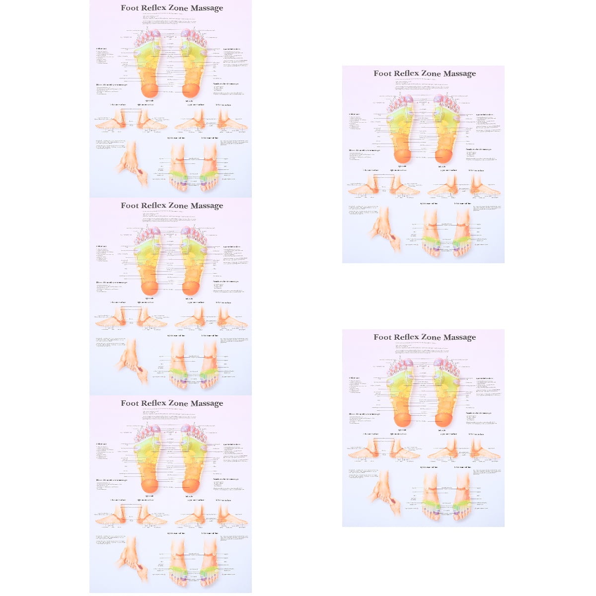 5 Pieces Foot Reflexology Poster Toe Spacer Dividers Decoration Posters ...