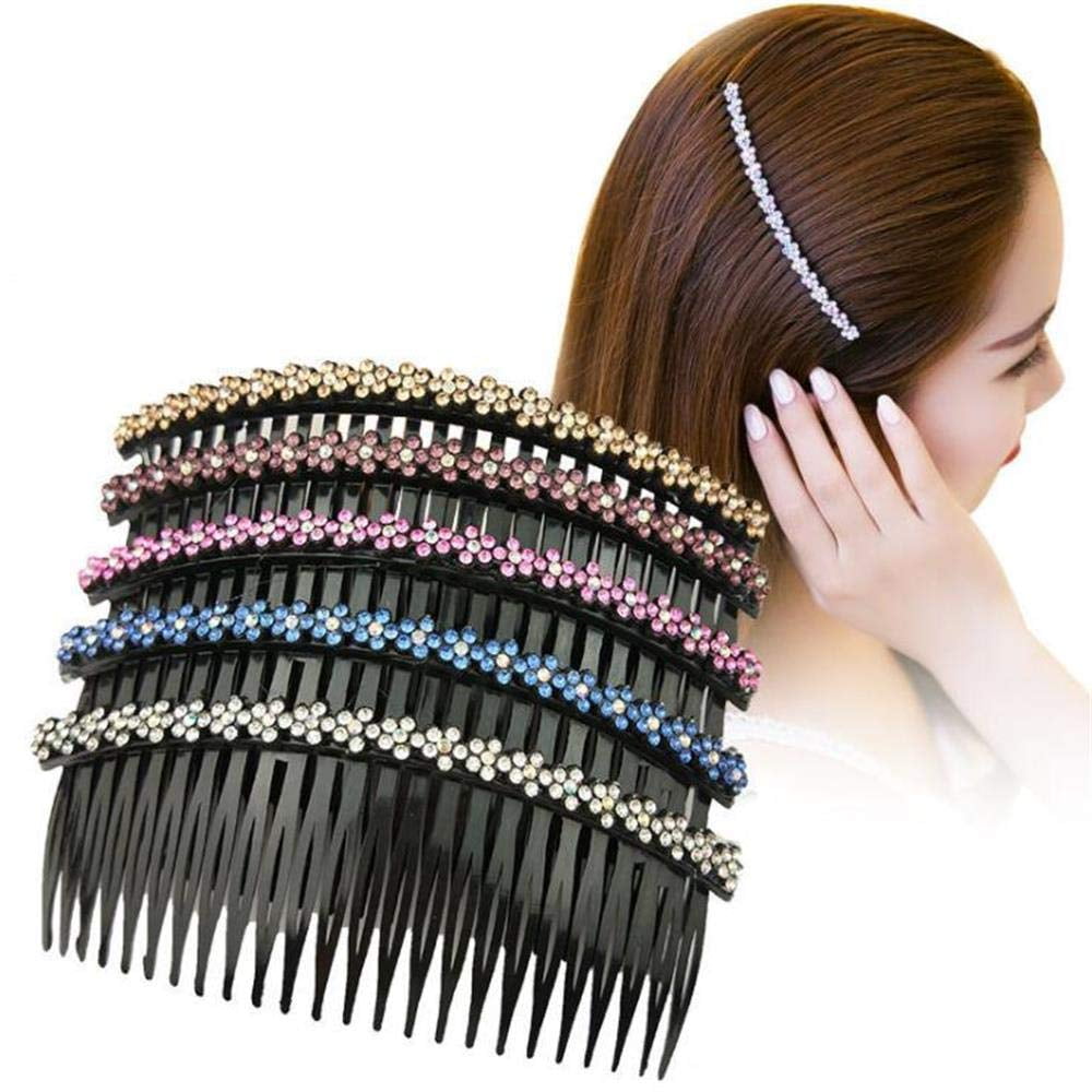 5 Pieces French Side Hair Comb Clip Set Plastic Twist Comb Hair Clip ...