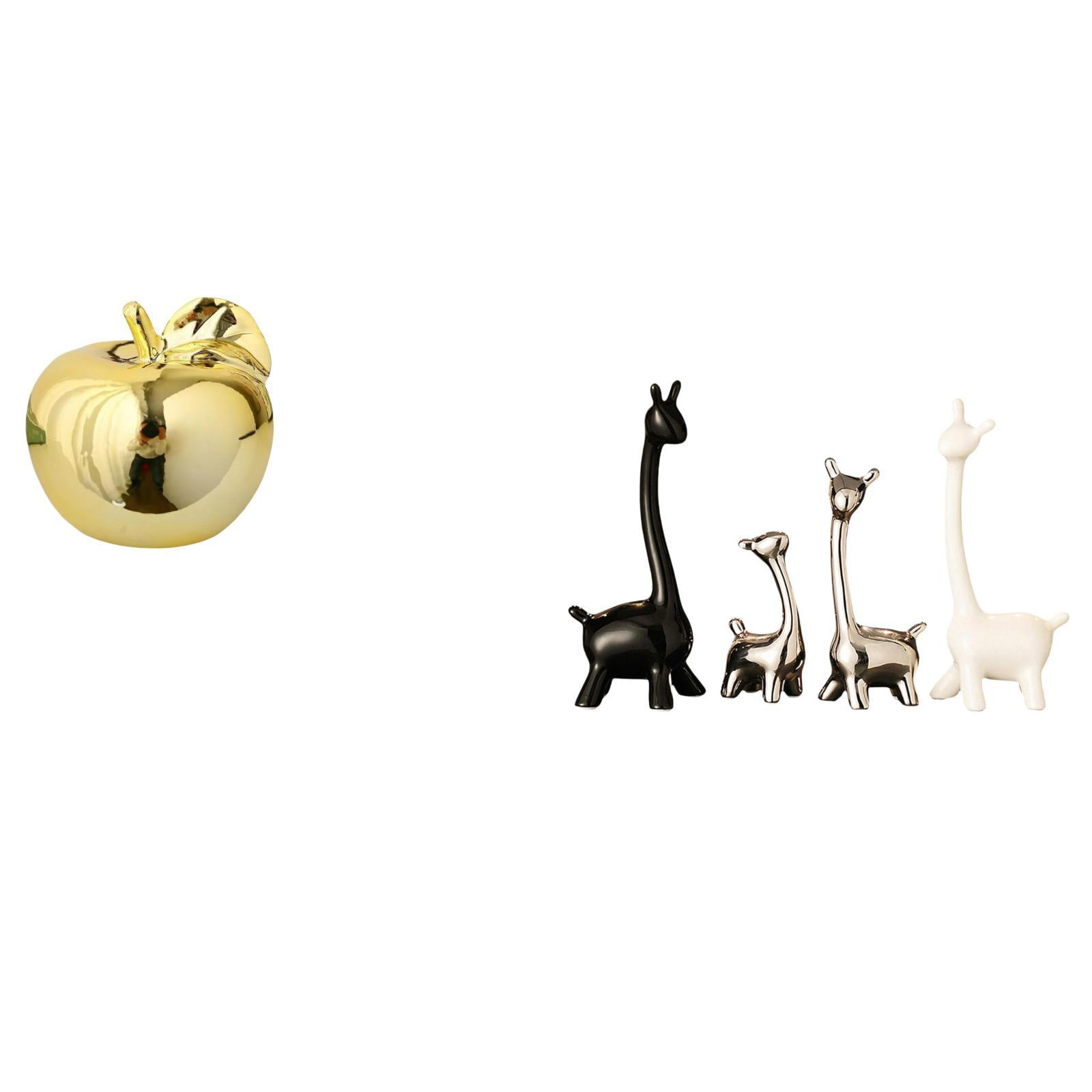 5 Pieces Fruit Sculpture Ceramic Figurine Elk Deer Statue Glazed ...