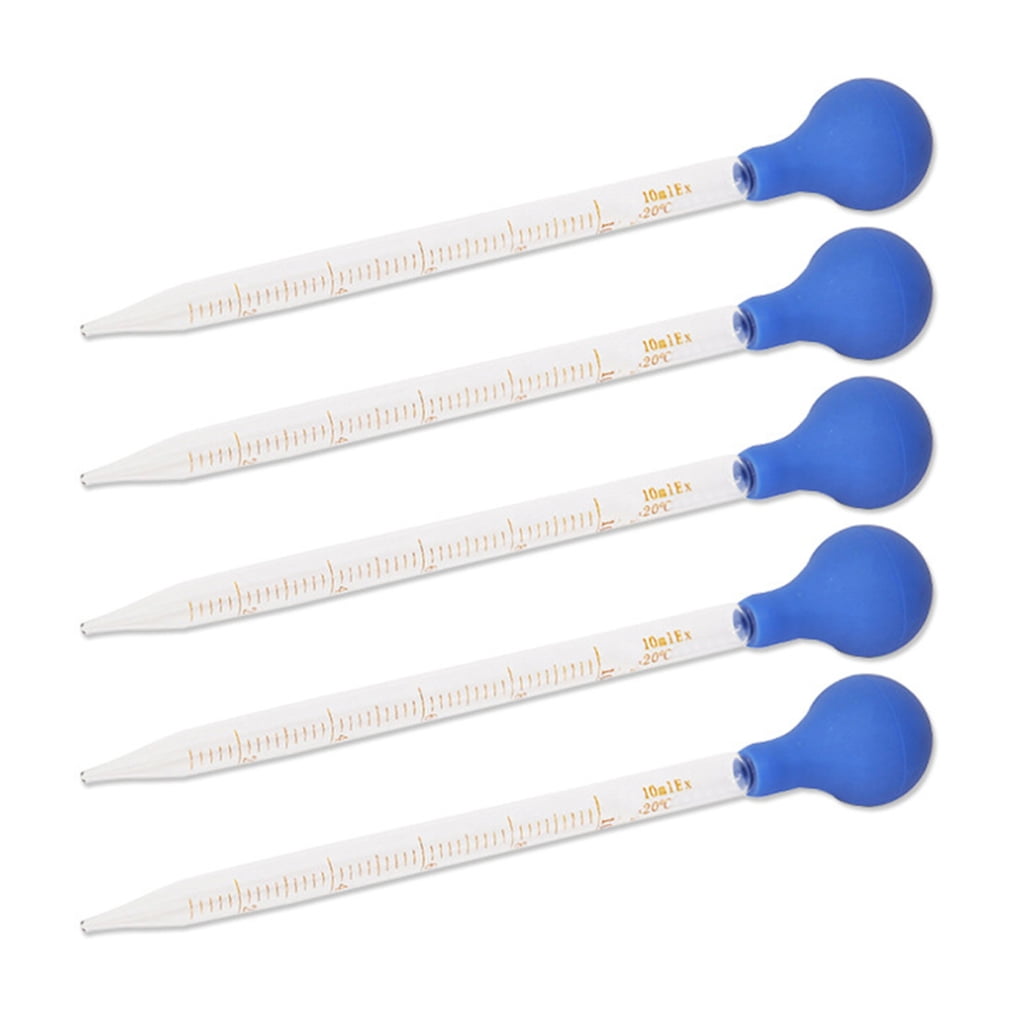 5 Pieces Glass Pipette Dropper Liquid Pipettes Glass Scale Graduated ...