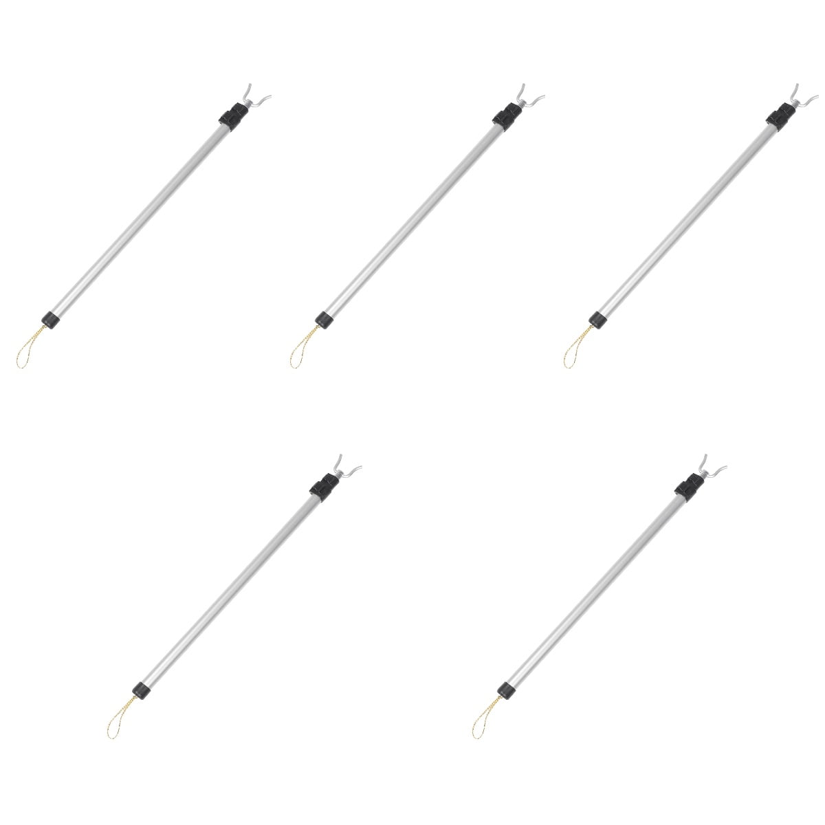 5 Pieces Household Stainless Steel Clothesline Rod Reaching Pole Prop ...