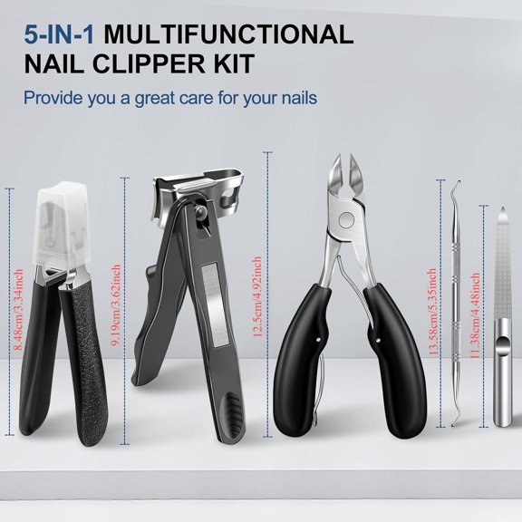 Amaopus 5 Pack Toenail Clippers Set, Angled Head Large Toe Nail ...