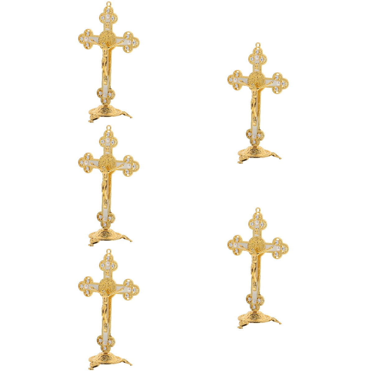 5 Pieces Jesus Decorations for Showcase Catholic Crucifix Wall Golden ...