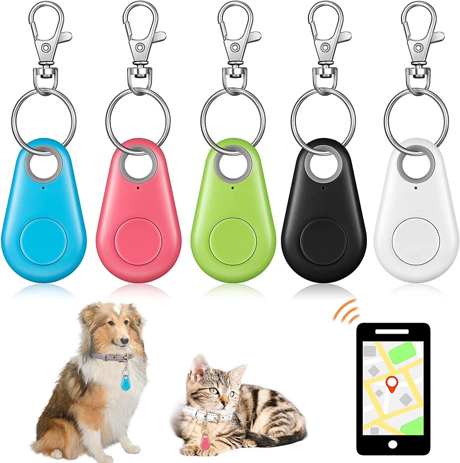 5 Pieces Key Finder Item Locator with 5 Pieces GPS Keychains Bluetooth ...