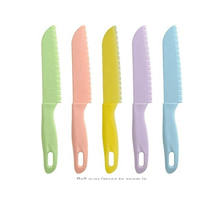 5 Pieces Kid Plastic Kitchen Knife Set, Children's Safe Cooking Chef ...