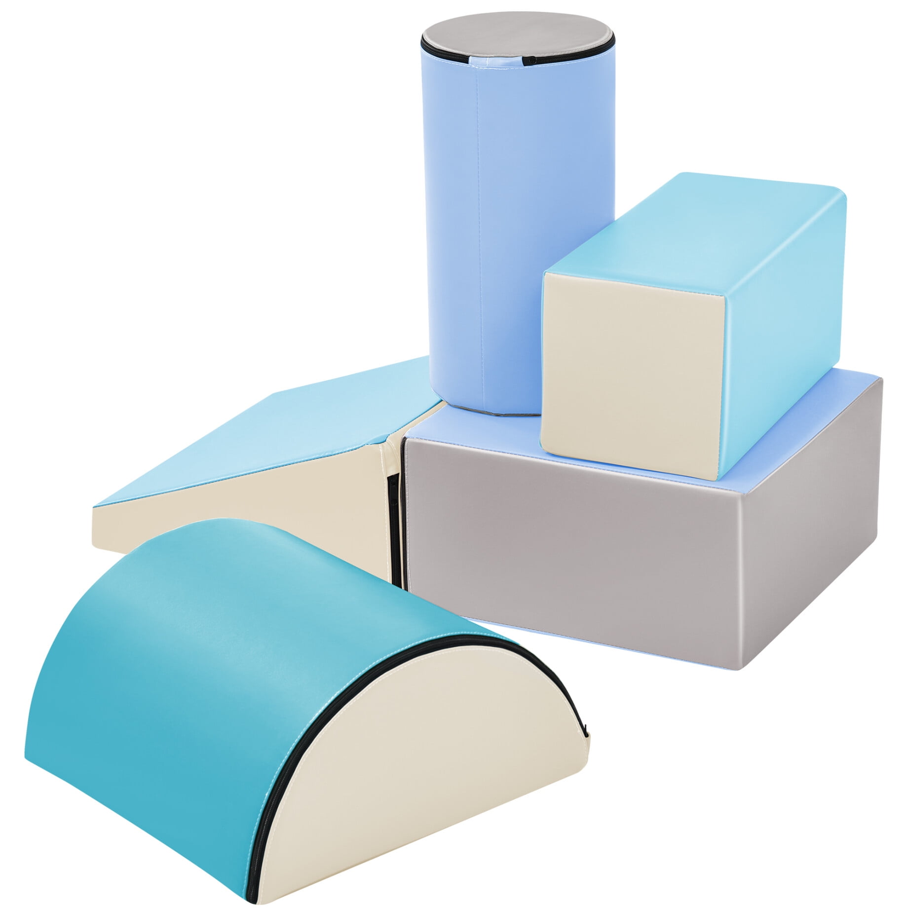 5 Pieces Kids Soft Foam Playset, Toddlers Single-Tunnel Foam Block ...