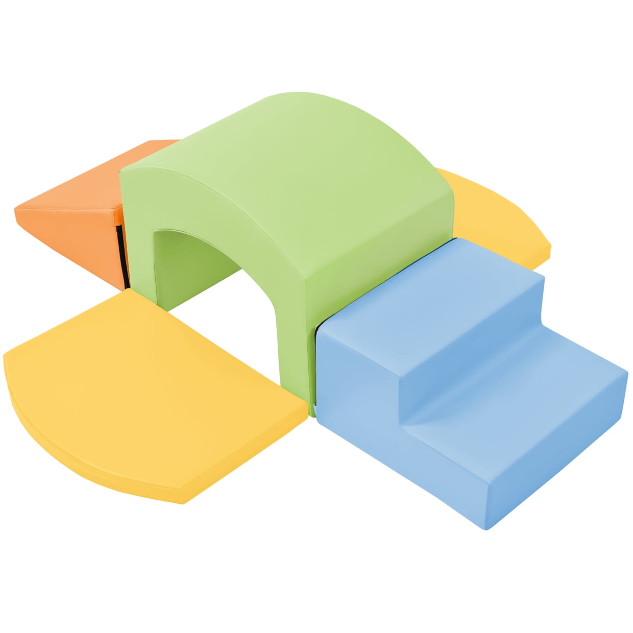 5 Pieces Kids Soft Foam Playset, Toddlers Single-Tunnel Foam Climber ...